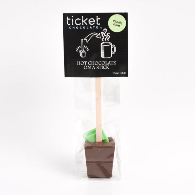 Hot Chocolate on a Stick - Vanilla Mint – Ticket Chocolate